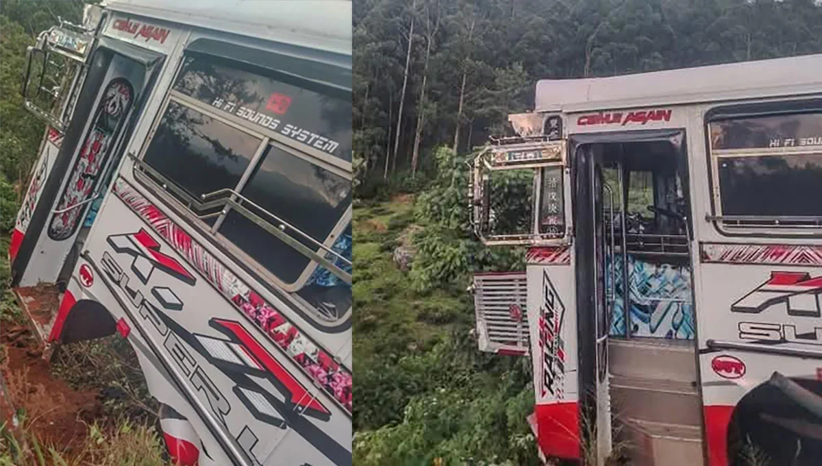 A wheel of a moving bus comes off. A major disaster is averted - Sri ...